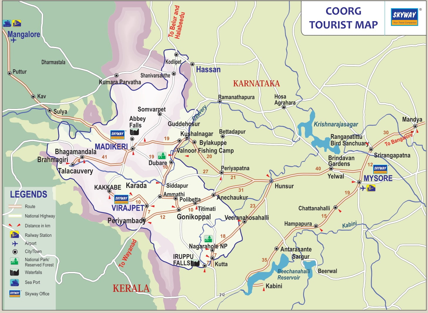 Coorg tourist Places map 2024% Your Travel Partner